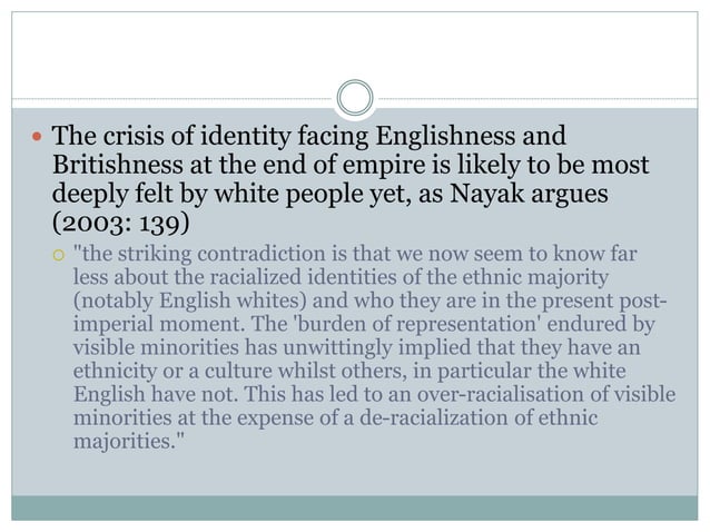Englishness Britishness and whiteness | PPT