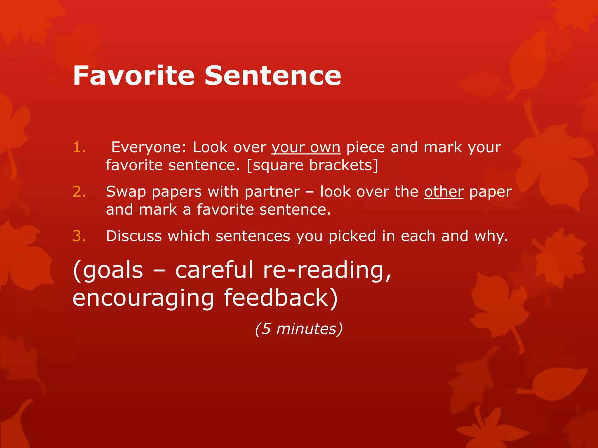 Guided Peer Editing Exercises | PPTX | Screenwriting | Content Production