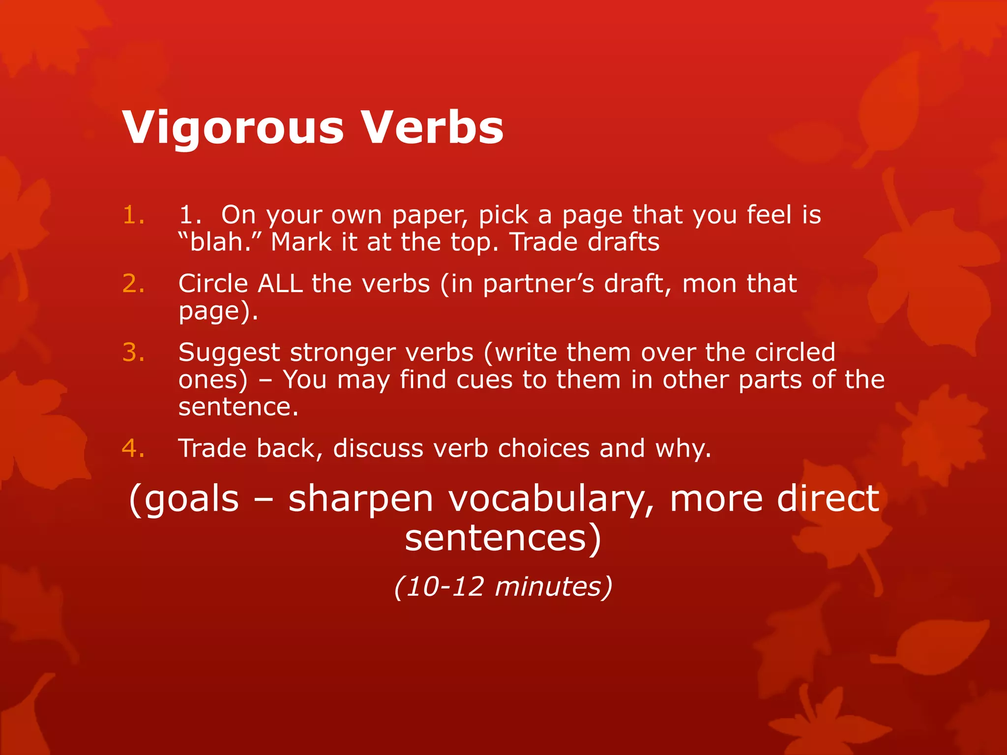 Guided Peer Editing Exercises | PPTX | Screenwriting | Content Production