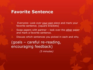 Guided Peer Editing Exercises | PPTX | Screenwriting | Content Production