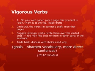 Guided Peer Editing Exercises | PPTX | Screenwriting | Content Production