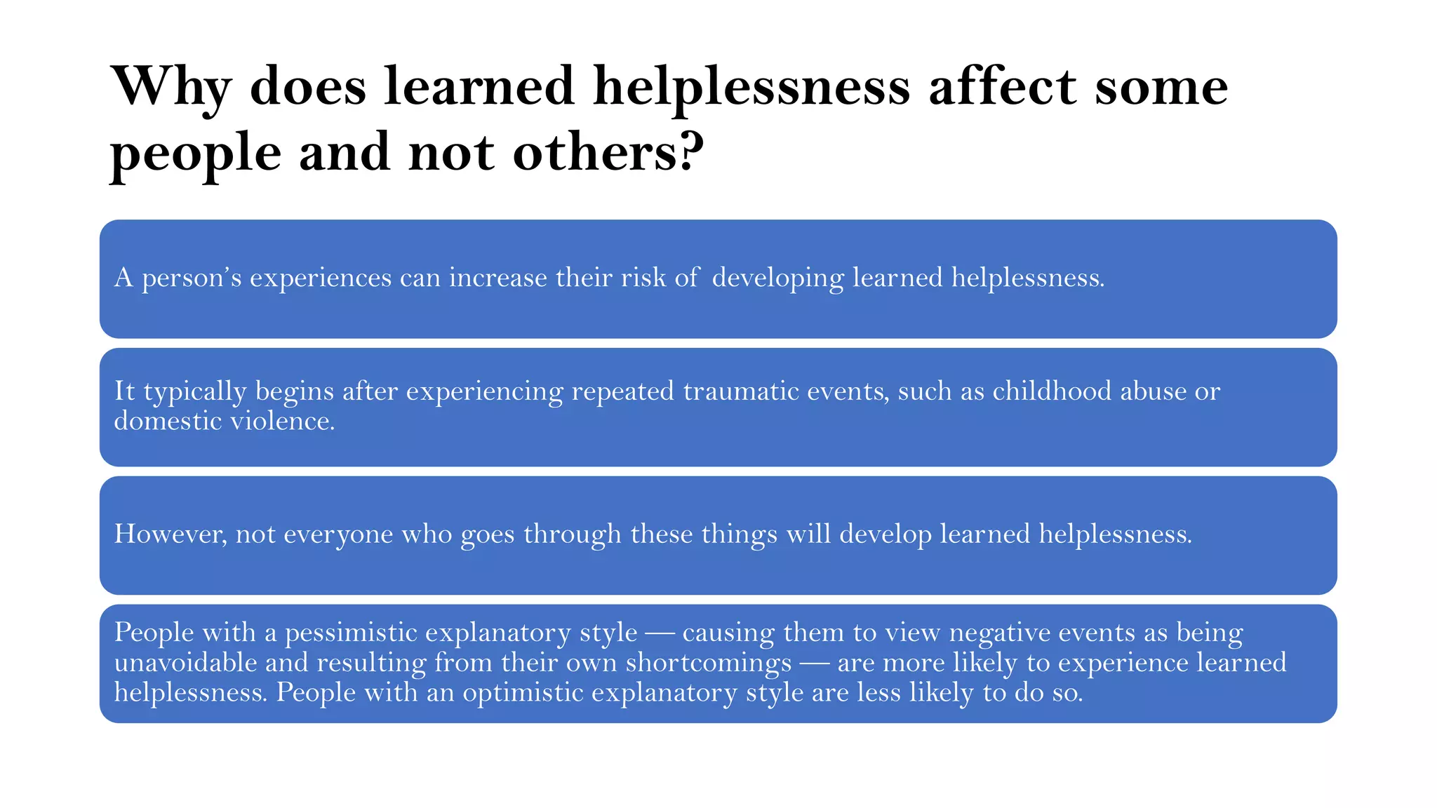 PSY101 Week 9 learned helplessness | PDF