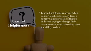 PSY101 Week 9 learned helplessness | PDF