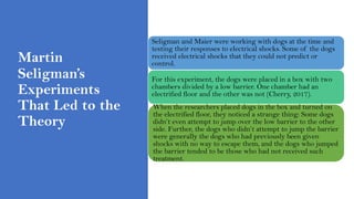 PSY101 Week 9 learned helplessness | PDF