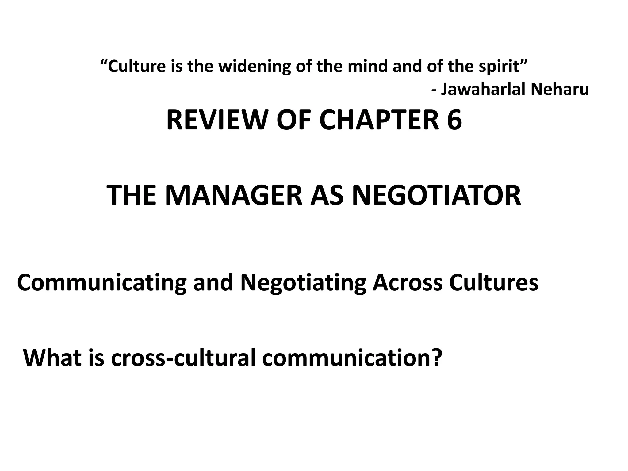 Communicating and Negotiating Across Cultures | PPTX