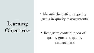 GURUS OF TOTAL QUALITY MANAGEMENT AND THEIR CONTRIBUTIONS | PPTX