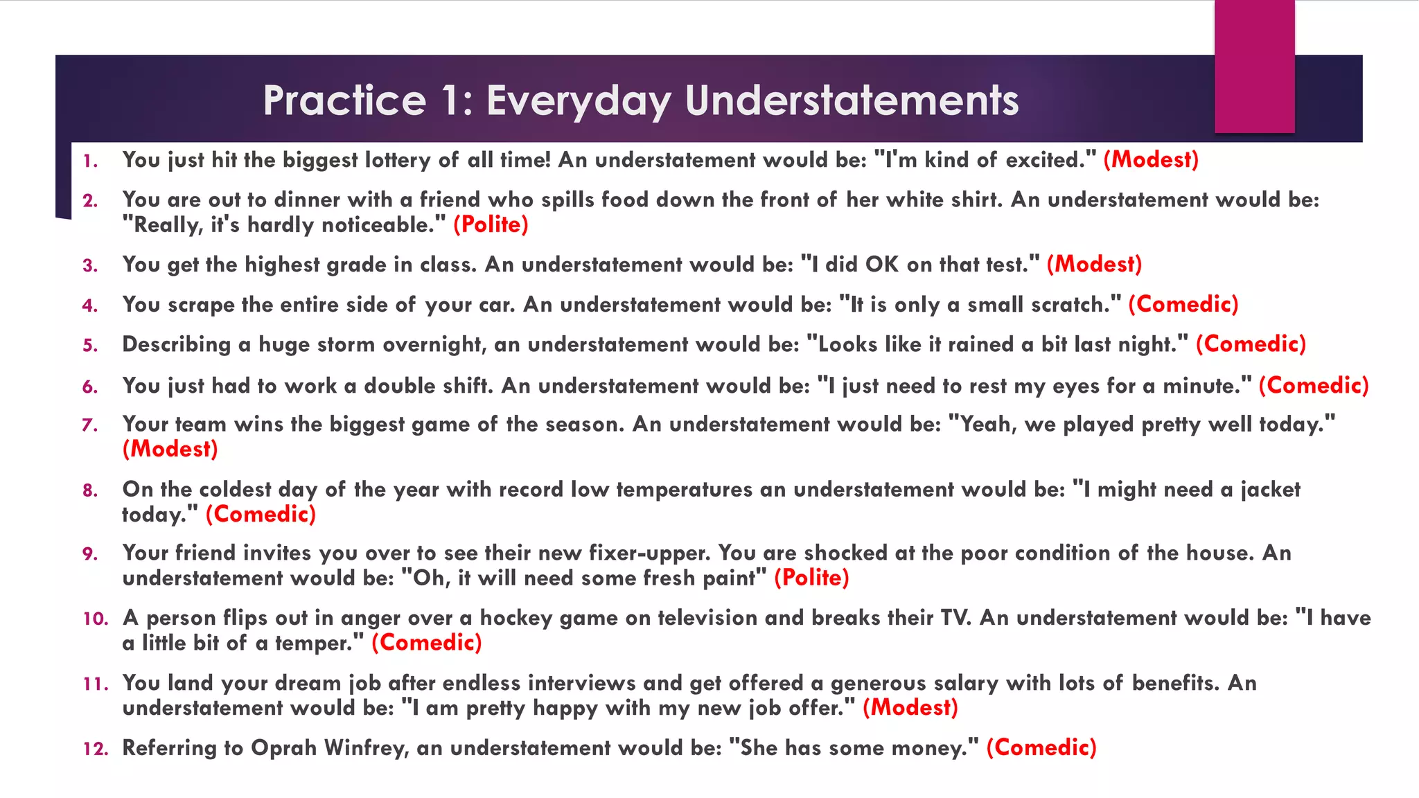ENG308 Week 9 understatement | PDF