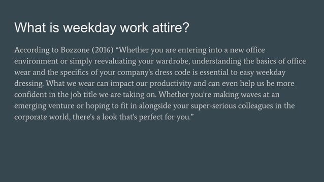 Weekday Work Attire | PPT