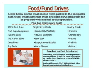 Weekend Backpack Program | PDF