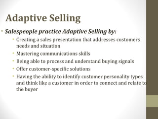 Week five adaptive selling & solution selling-revised 4-2010 | PPT