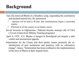 Week Four Gen Zia ul Haq's Martial Law in Pakistan. | PPTX
