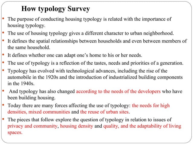 How Typology Survey Lecture Note Part Four | PPT