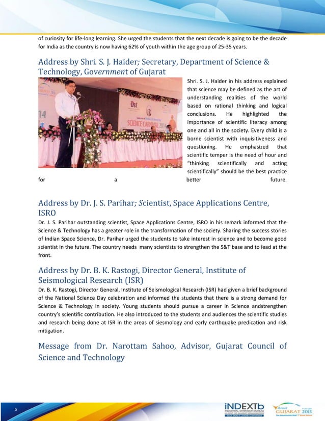 Vibrant Gujarat - Weeklong Celebration of National Science Day | PDF