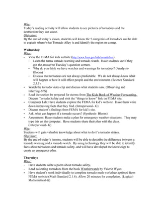 Weeklong lesson plan | PDF