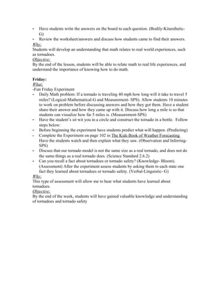 Weeklong lesson plan | PDF