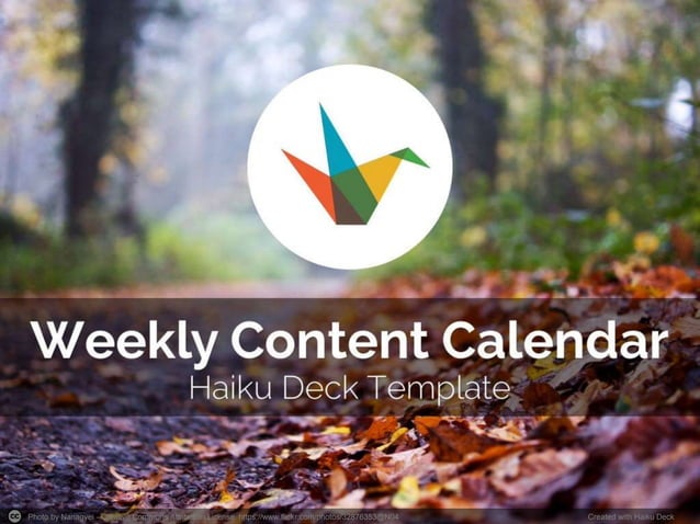 Weekly Content Calendar Template | PPT