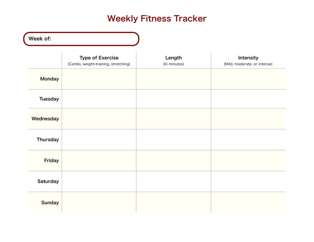 Weekly fitness-tracker | PDF