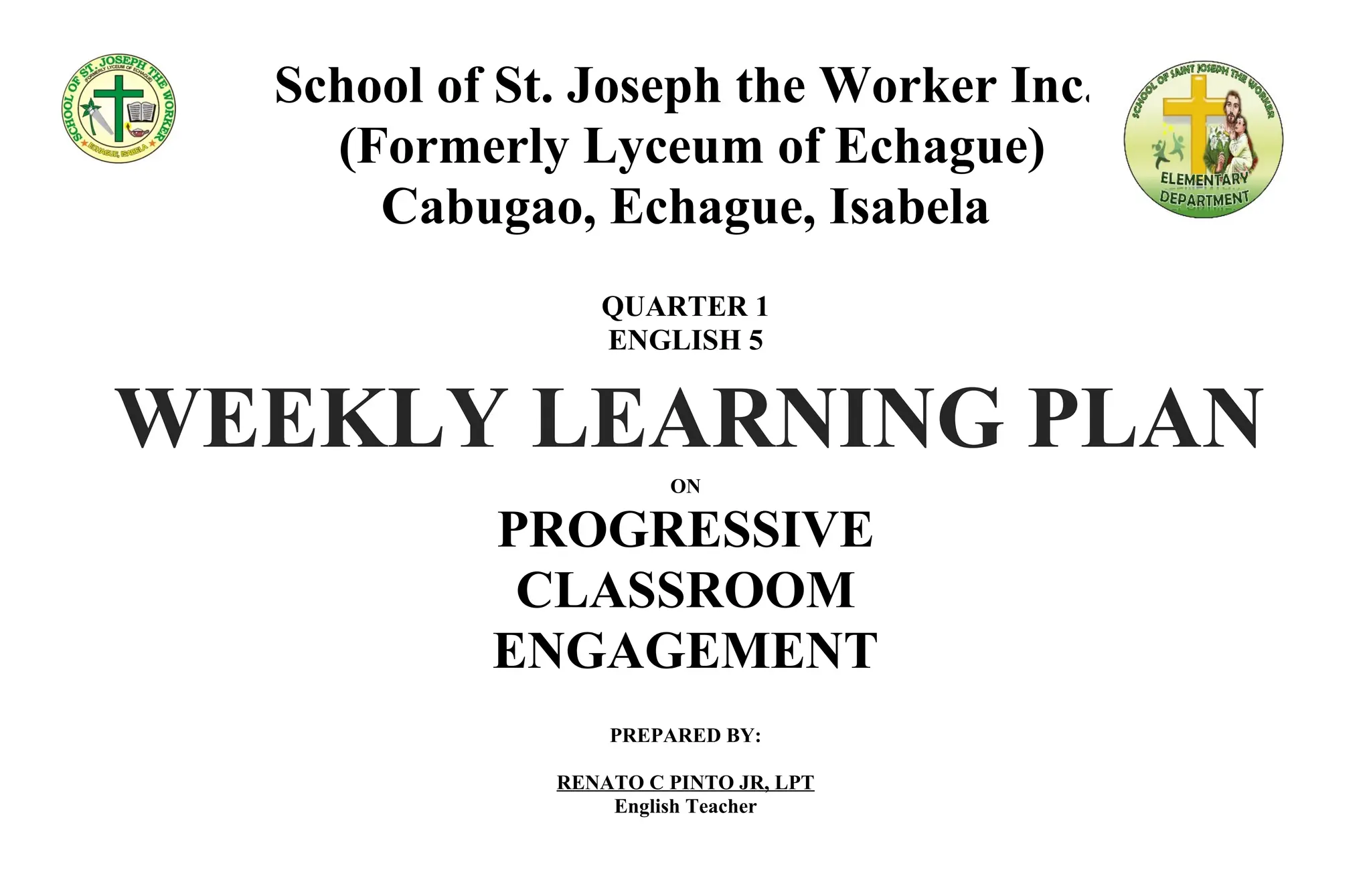 WEEKLY-PLAN-GRADE5 english example of cur map | PPT