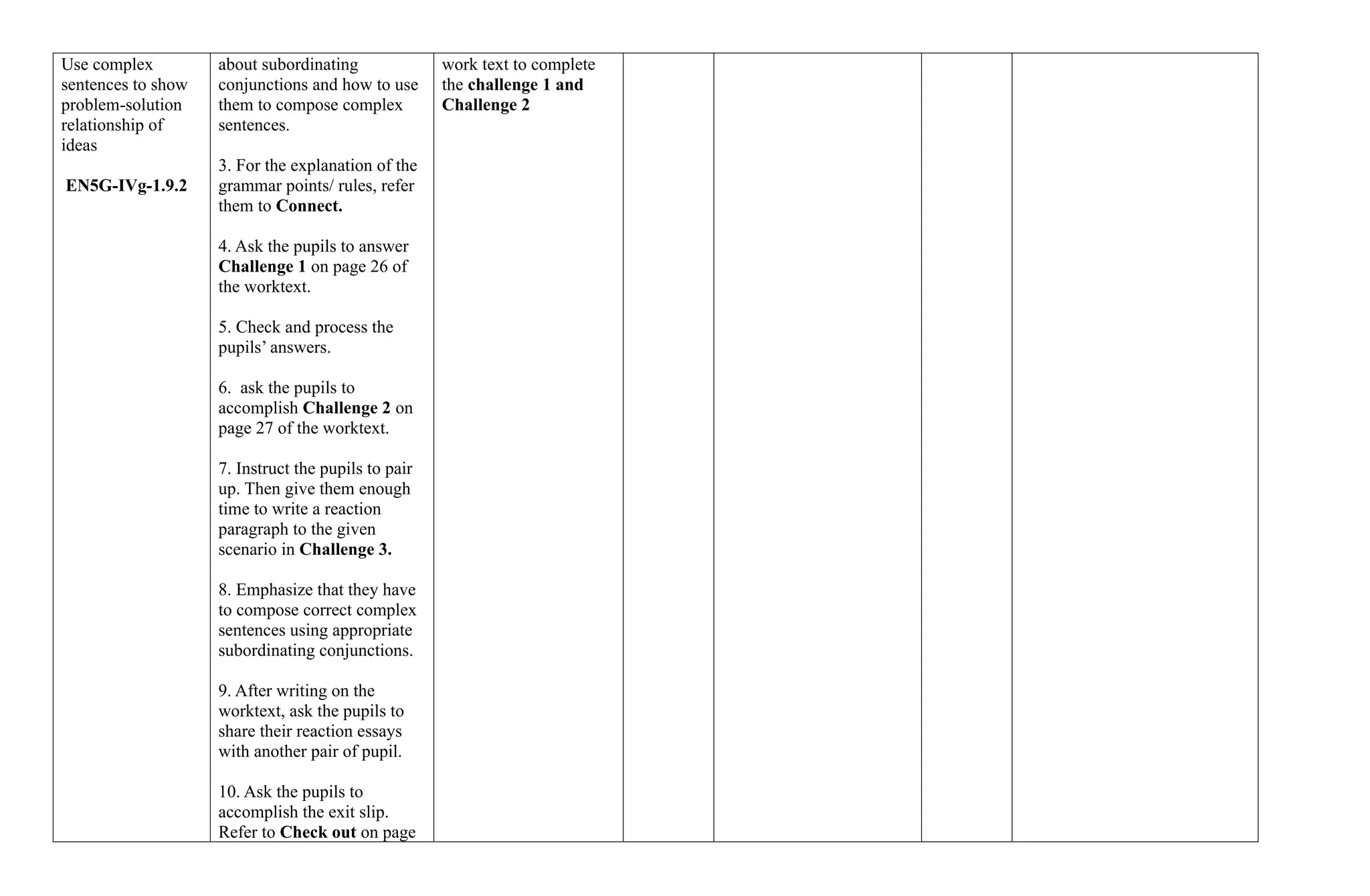 WEEKLY-PLAN-GRADE5 english example of cur map | PPT