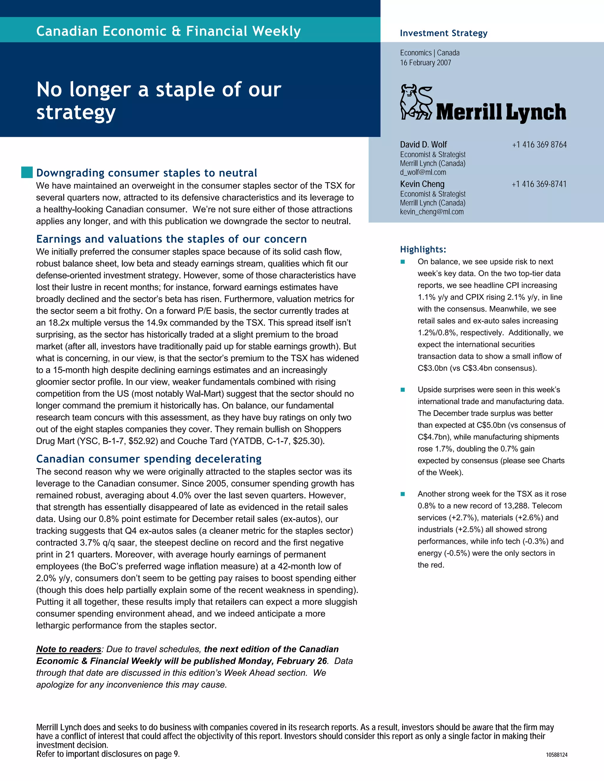 Equity Strategy - Consumer Staples | PDF