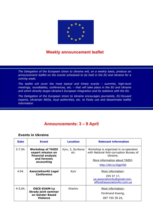 Weekly announcement leaflet | DOC