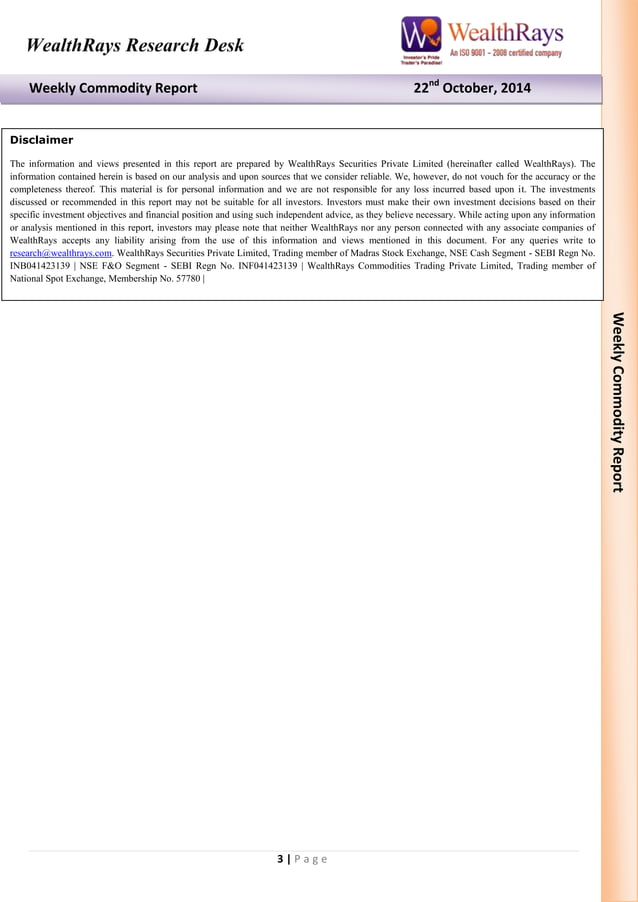 Weekly commodity report 22nd october | PDF