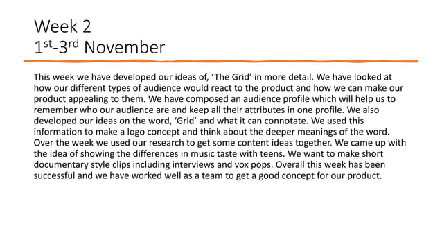 Weekly diary the grid | PPTX