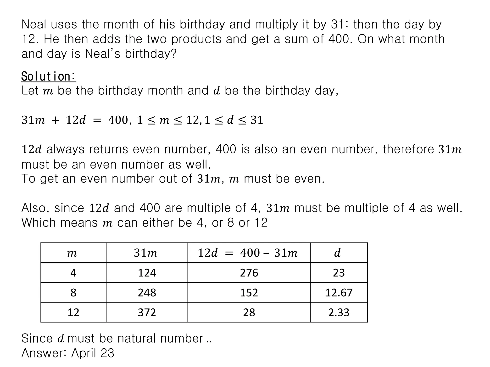 Weekly Dose 20 - Maths Olympiad Practice | PPT