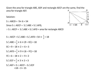 Weekly Dose 22 - Maths Olympiad Practice - Area | PPT