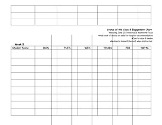 Weekly Engagement Chart | PPT
