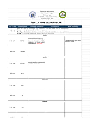 WEEKLY HOME LEARNING PLAN (GRADE 9).pdf
