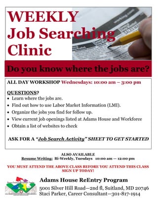 Weekly Job Searching Clinic | PDF