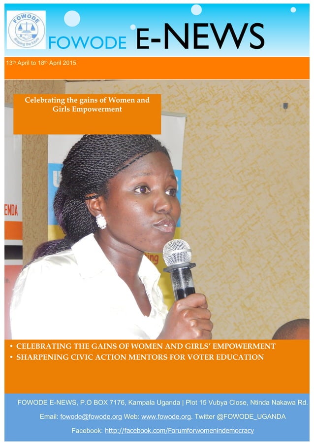 FOWODE Weekly Newsletter April Week 3 | PDF