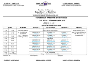 Concepcion NHS NLC 2024 Weekly plan 2024.docx