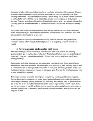 Weekly planning | PDF