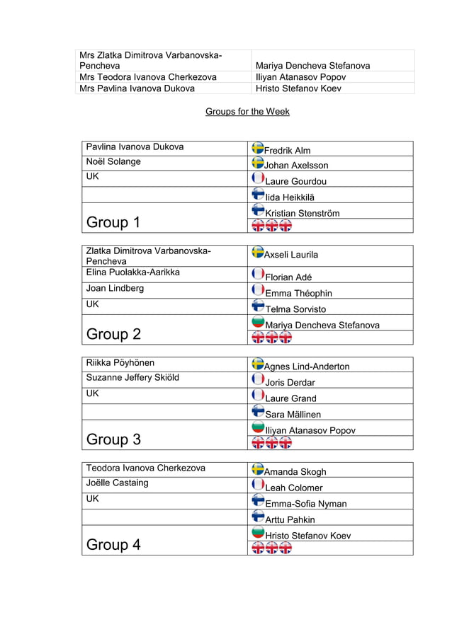 Weekly programme | PDF