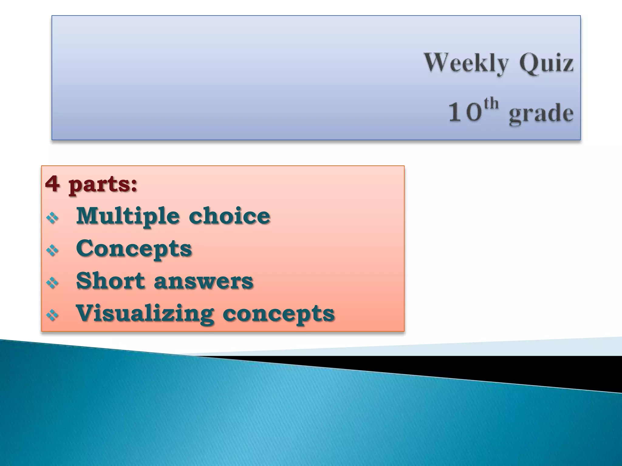 Weekly quiz | PPT