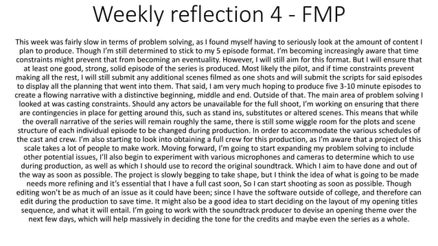 Weekly reflection 4 | PPT