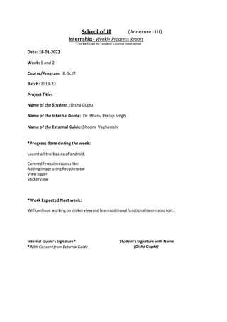 Weekly Report Internship 1 - 2.docx