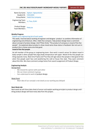 Weekly report template[1] | DOCX | Science