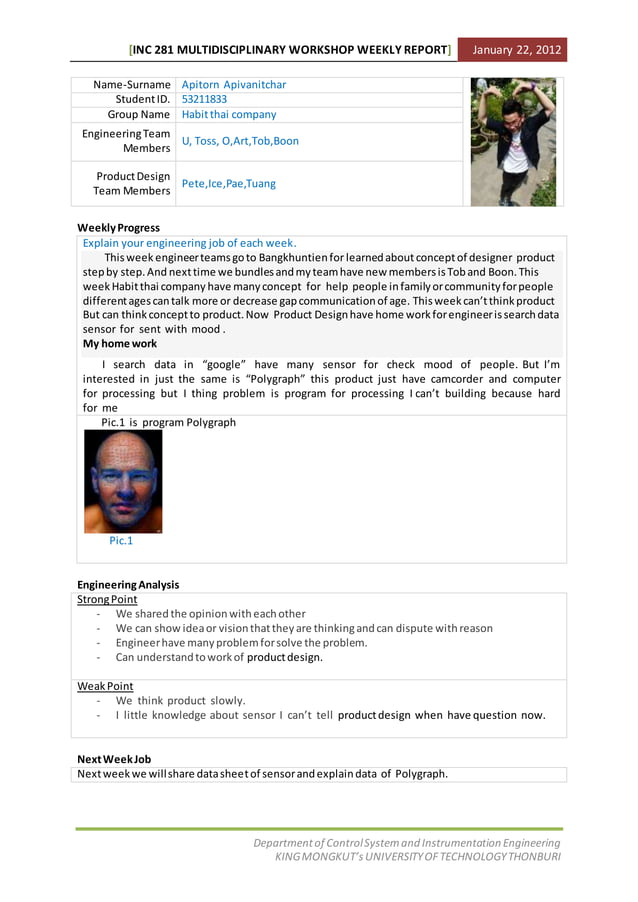 Weekly report template[1] | DOCX