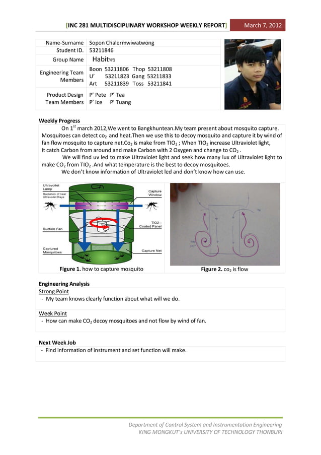 Weekly report template 5 | PDF | Chemistry | Science
