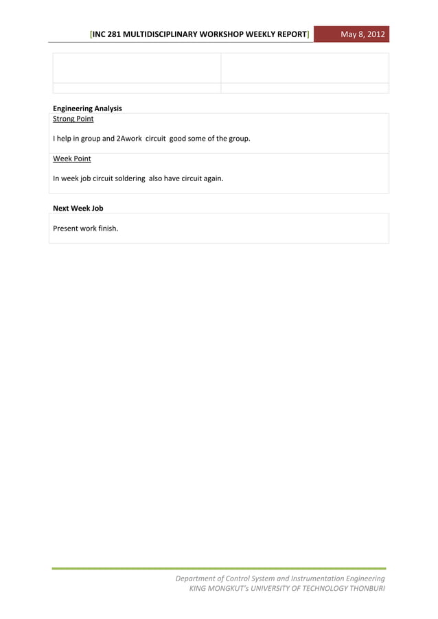 Weekly report template (5) | DOCX