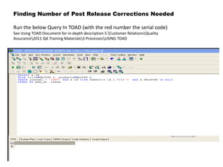 Weekly serial corrections process | PPT