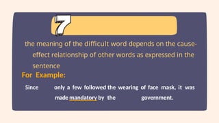 WEEKLY TEST (CONTEXT CLUES).pptx Week one | PPTX