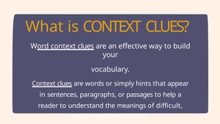 WEEKLY TEST (CONTEXT CLUES).pptx Week one | PPTX