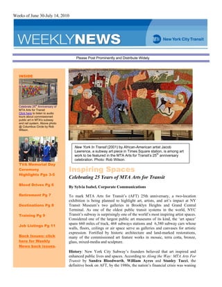 Inspiring Spaces, Celebrating 25 Years of MTA Arts for Transit | PDF ...
