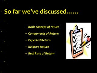 Risk & Return | PPT | Stocks and Bonds | Personal Investing