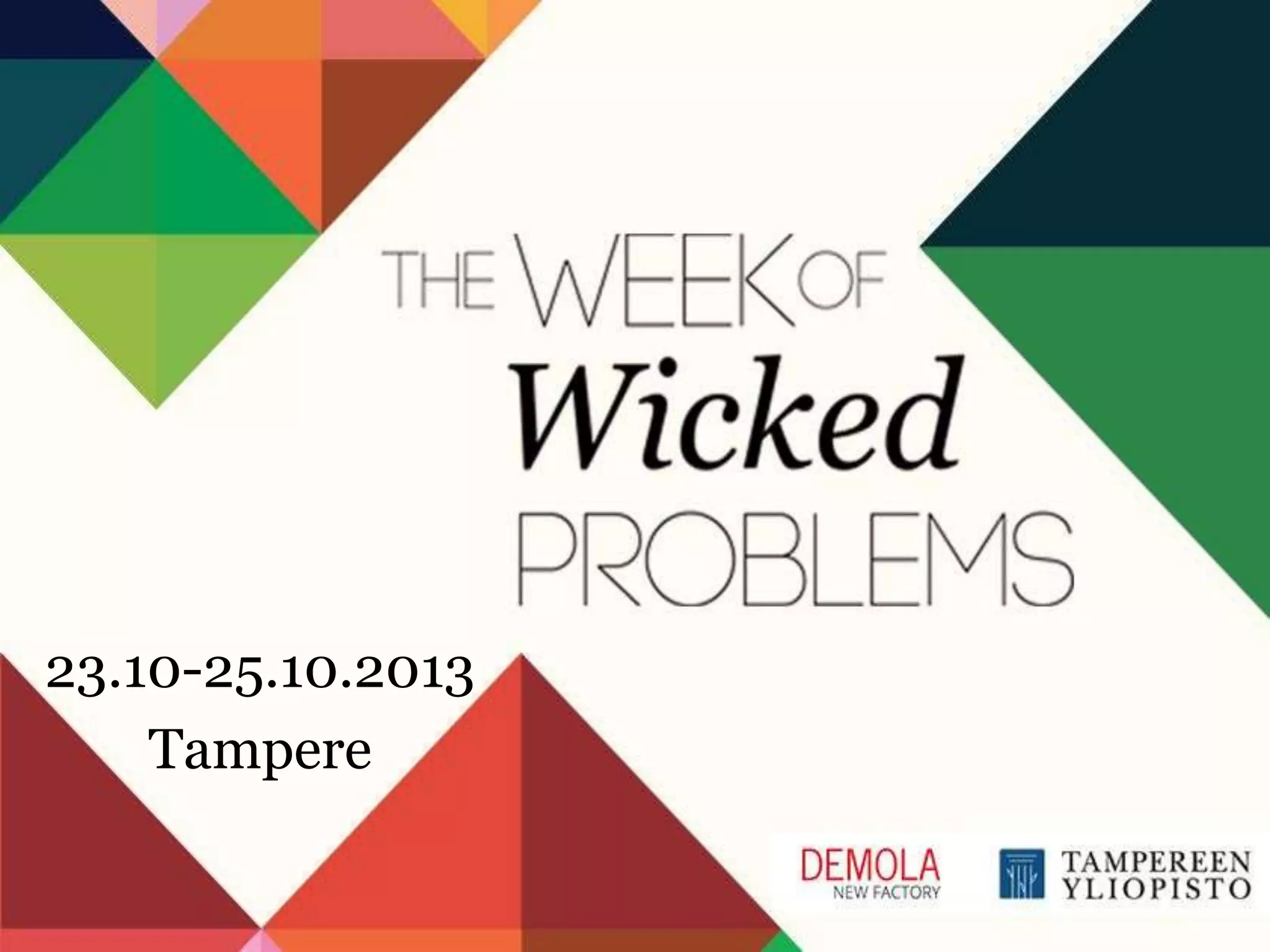 Week of wicked problems 2.0 | PPT