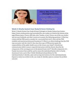 Week Omaha System Case Study Home Visiting Go.docx